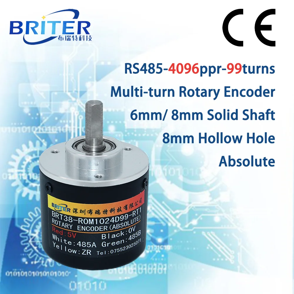 Multi-turn-Megnetic-Absolute-Rotary-Encoder-RS485-4096ppr-99turns-angle ...