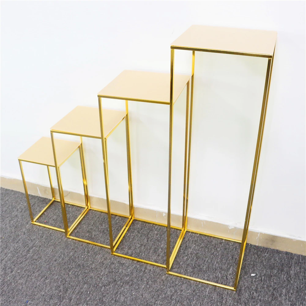 4pcs Wedding Centerpiece Gold Plated Geometric Flower Stand Home ...