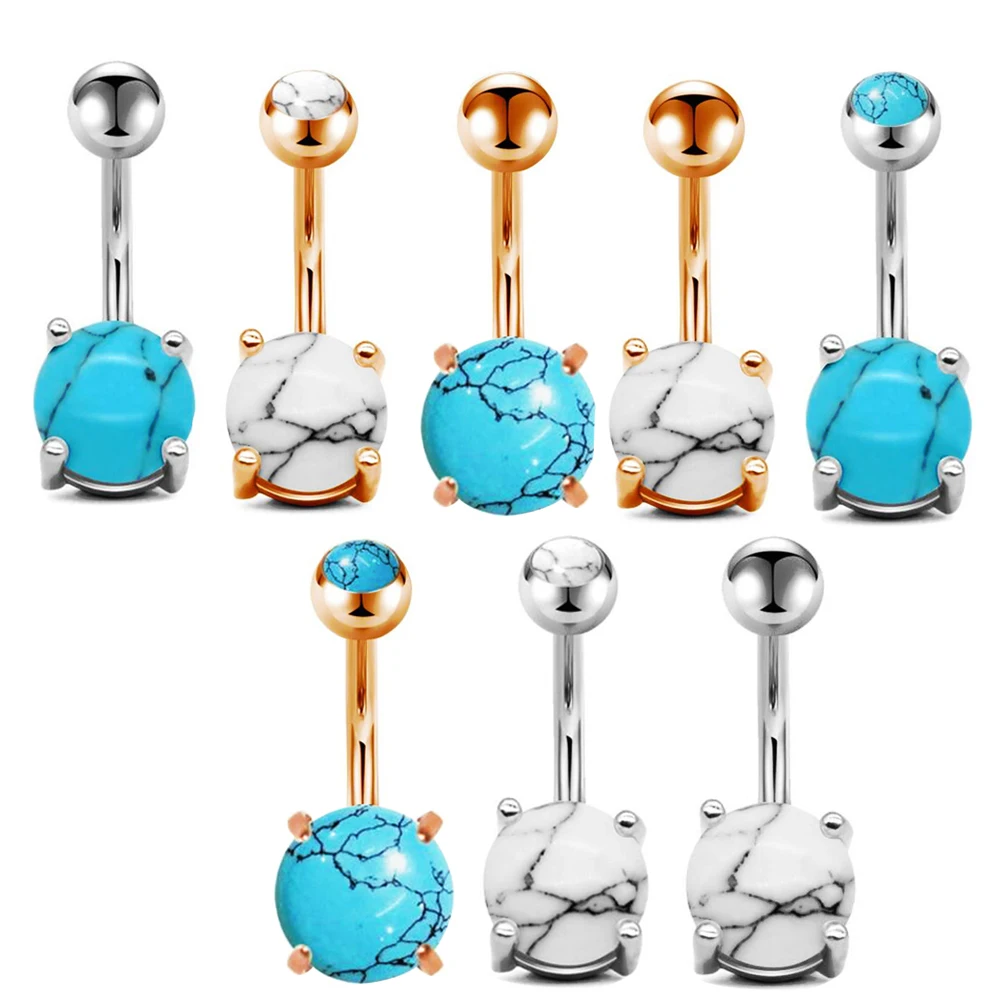 10set 14g Women Navel Button Rings Surgical Steel Sexy Belly Navel ...