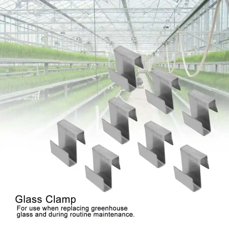 50Pcs-Stainless-Steel-Greenhouse-Glass-Clamp-Overlap-S-Clips-Garden ...