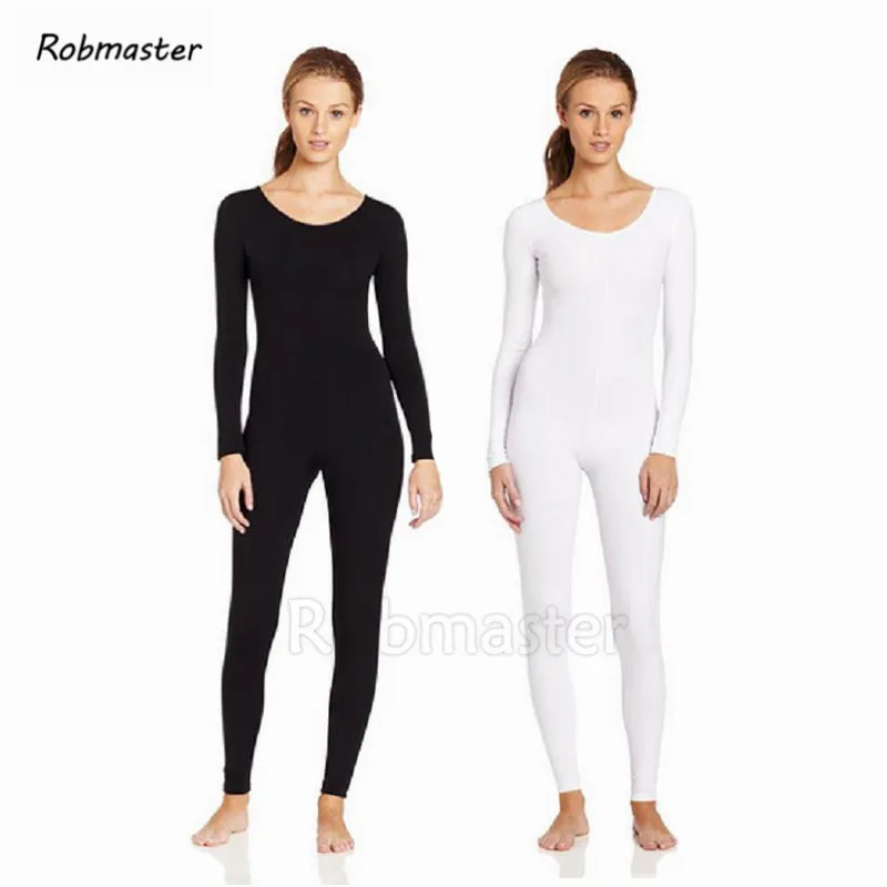 Spandex-Round-Neck-Long-Sleeve-Footless-Unitards-For-Women-Nylon-One ...