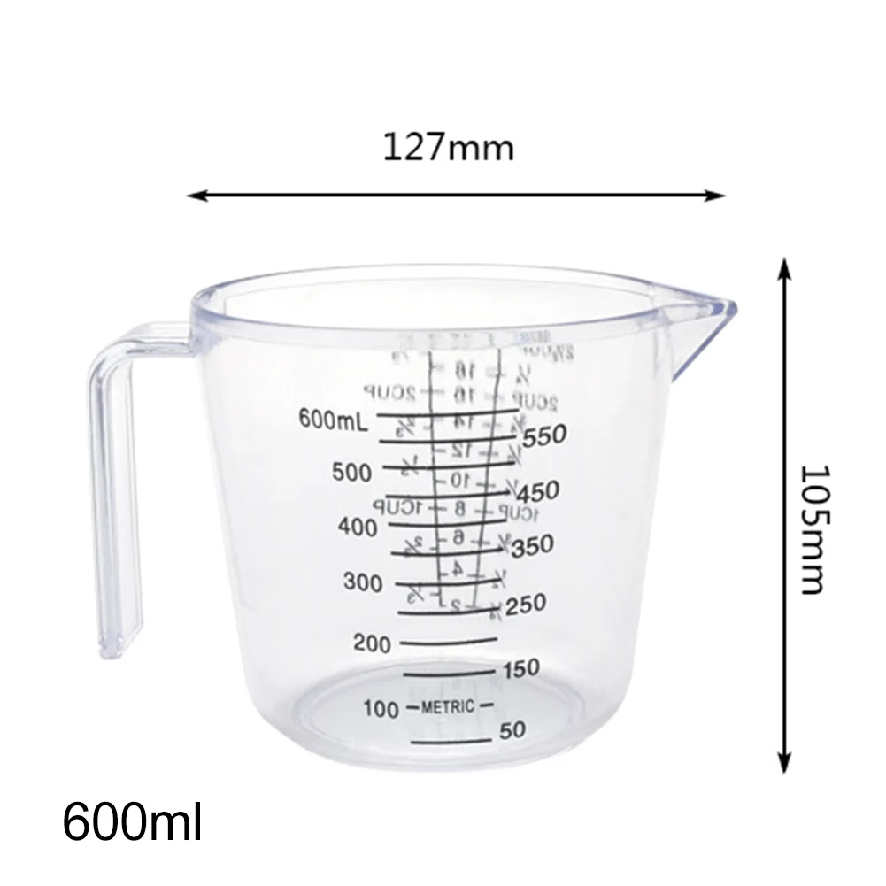 VERRE DOSEUR,Pink600ml--Tasse à mesurer graduée, 150-300-600ml, avec poignée, pour eau, lait ...