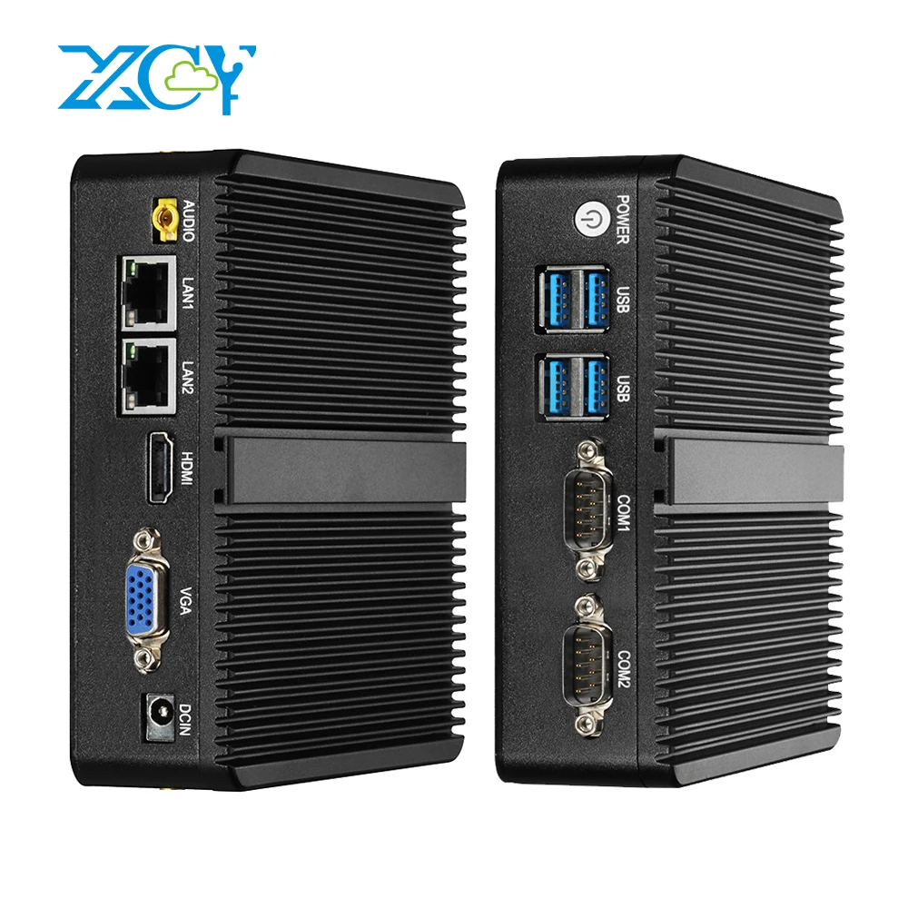 Xcy Fanless Mini Pc Intel Celeron J4125 Dual Gigabit Nic 2x RS232 Hdmi Vga 4Xusb Wifi 4G Windows ...