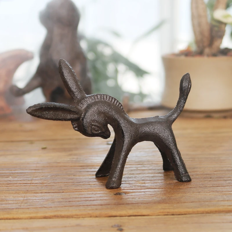 Retro-pastoral-cast-iron-crafts-small-donkey-ornaments-courtyard-home ...