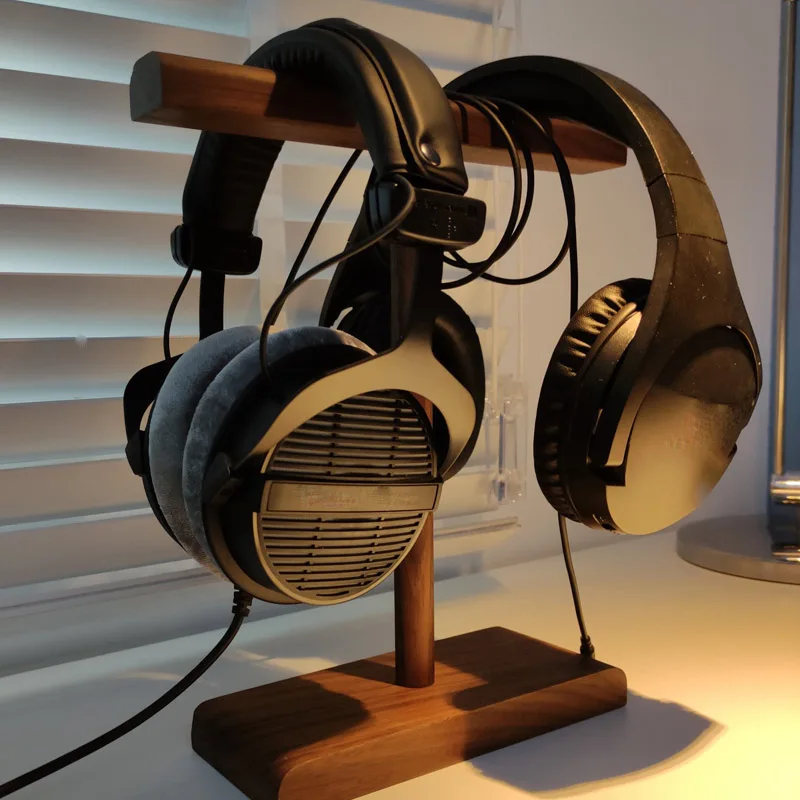 Wooden-Stand-Holder-for-Headset-Display-Shelf-Desk-Hanger-T-Shape ...