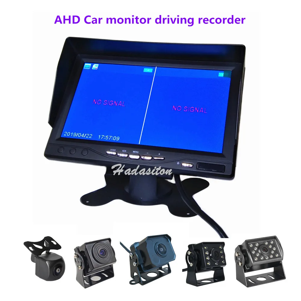 7 Inch Ips 2 Split Screen 1024*600 Ahd Car Monitor Driving Recorder Dvr ...