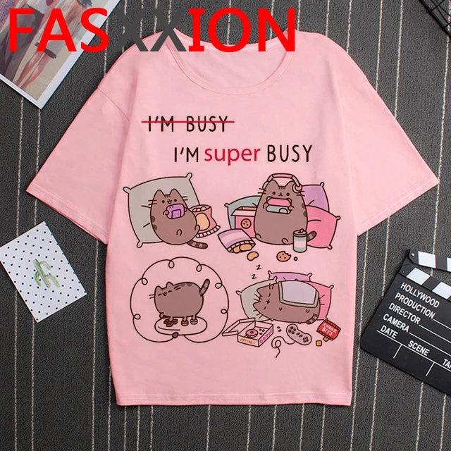 Official Pusheen T-shirt Purrfect Weekend (PINK): Buy
