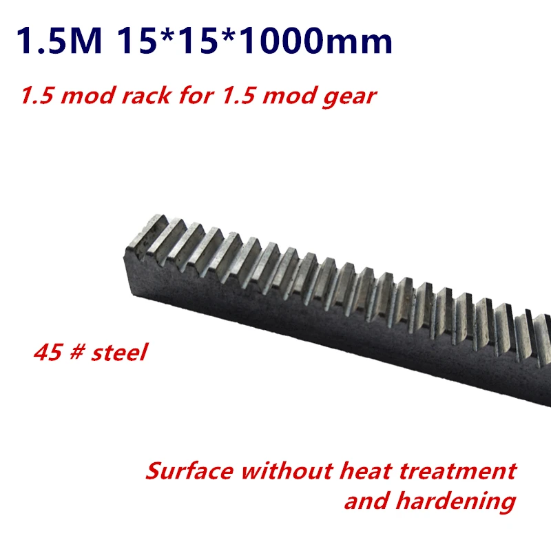 1Pc-1-5Mod-15-15-1000mm-rack-straight-teeth-1-5-Modulus-High-Precision ...