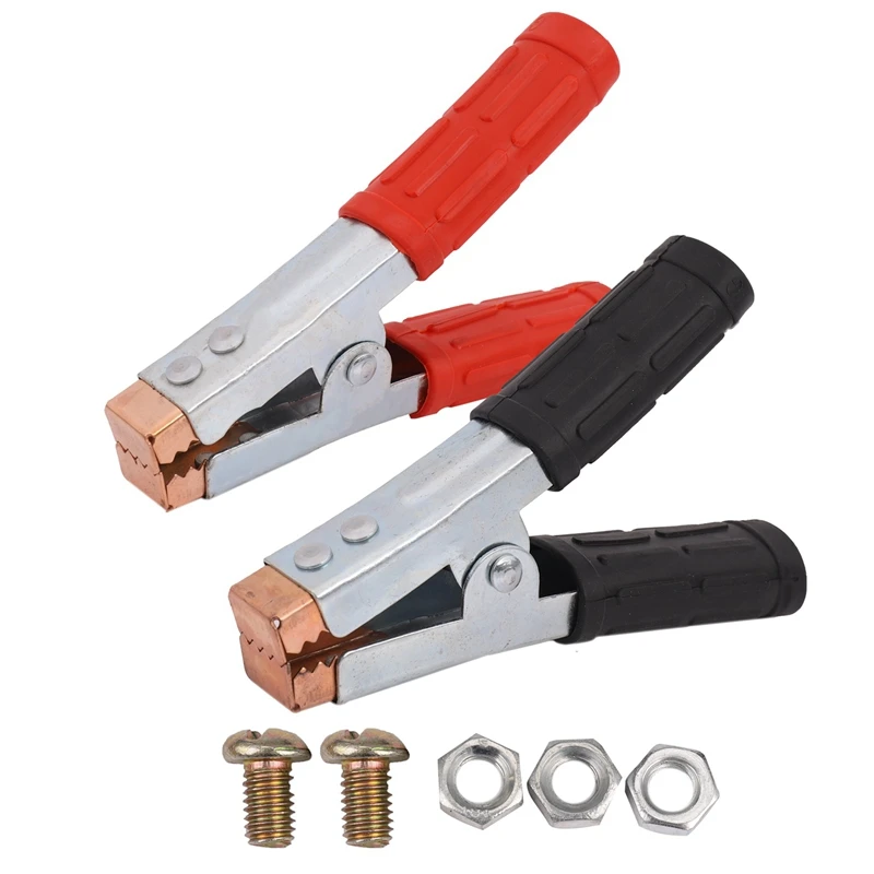 2X Crocodile Clips HEAVY DUTY Copper Battery Test Alligator Clamps ...