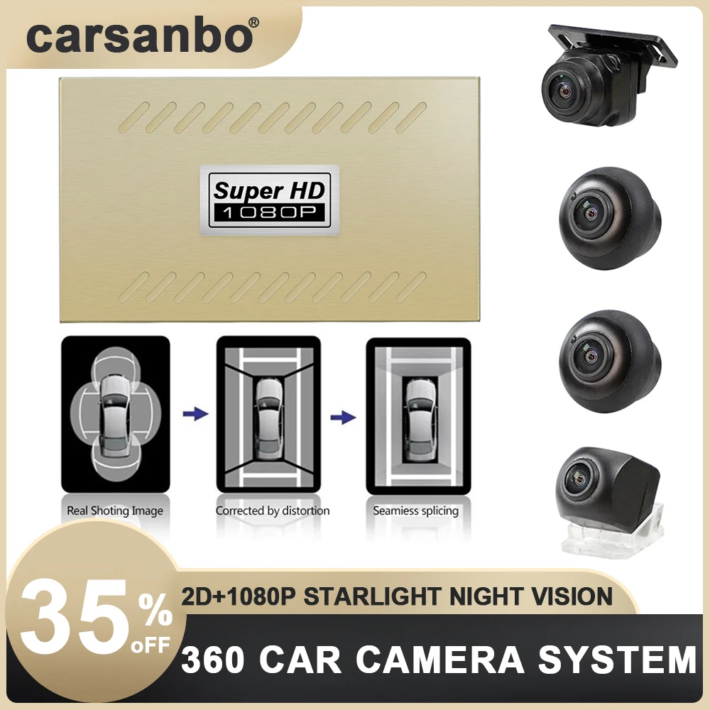 범용 자동차 서라운드 뷰 후진 주차 카메라, 버드뷰 파노라마 2D 시스템 DVR HD 1080P 카메라, 360 도 카메라 4 대