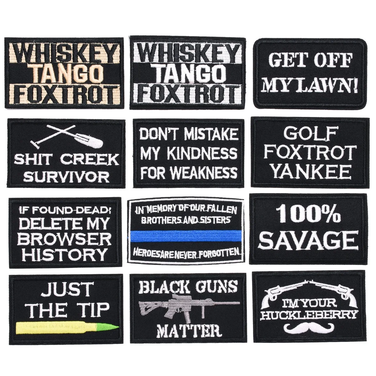 Whiskey-Tango-Foxtrot-letters-embroidery-Tactical-Morale-Army-Fan ...