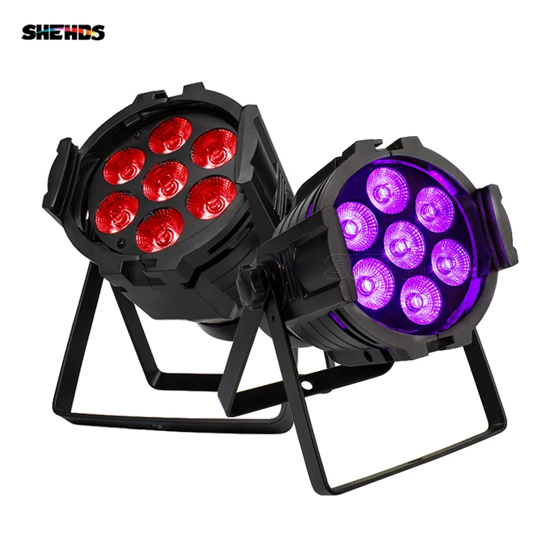 2pcs Luces 조명 Shehds Dmx Aluminum Alloy Led 7x18w Rgbwa+uv Par Dj Stage ...