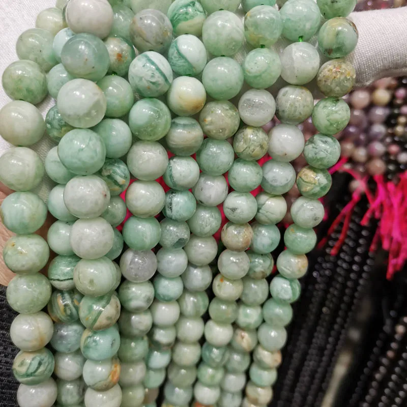 Natural-Stone-Emerald-beryl-ore-Round-Loose-Spacer-Beads-15-Strand-4-6 ...