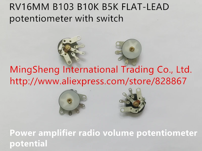 Original new 100% RV16MM B103 B10K B5K FLAT LEAD potentiometer with ...