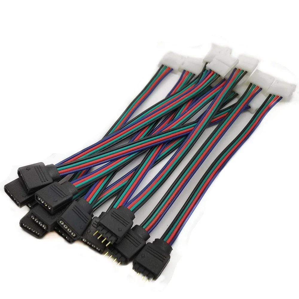 5Pcs-15cm-4-Pin-4pin-5050-3528-LED-RGB-Strip-Extension-Connector-Cable ...