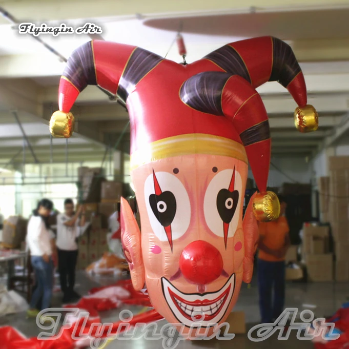 Giant Scary Halloween Inflatable Evil Clown Head 3.5m Hanging Blow Up ...