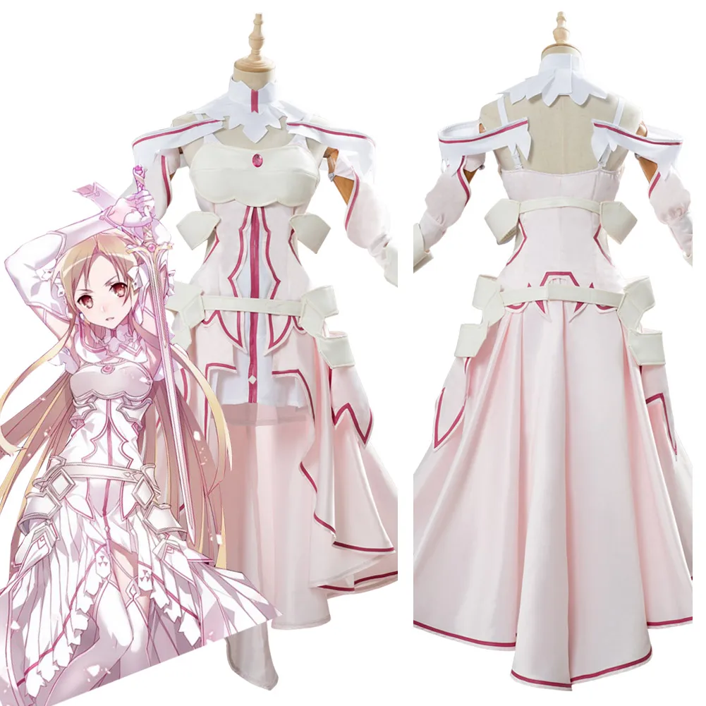 Sword Art Online Anime Yuuki Asuna Cosplay Costume For Girls ...