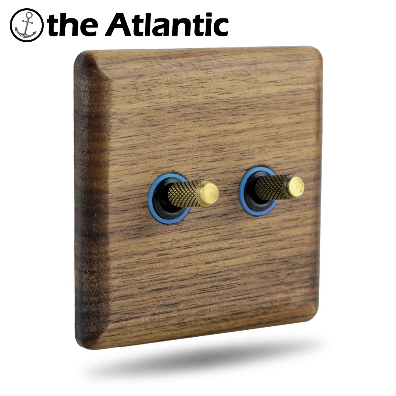 EU Power Socket French Plug Black Walnut Solid Wood Light Switch Lever ...