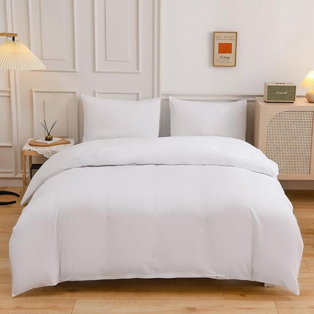 Solid Color Soft Cotton Reversible Duvet Cover Bed Set - Bedding Sets ...
