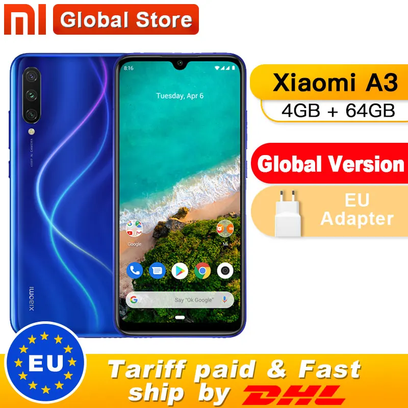 In Stock Global Version Xiaomi Mi A3 Mia3 4gb 64gb Mobile Phone 48mp ...