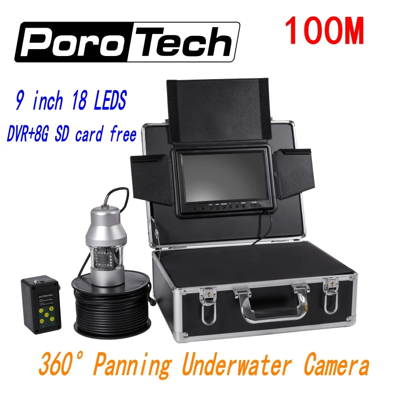 F08A 100M 360 Grad Unterwasser Rotierenden Angeln Kamera 9 "Farbe video ...