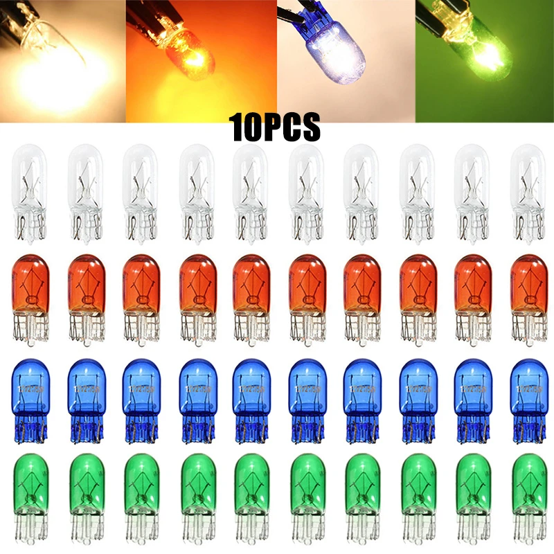 10PCS Car T10 Halogen W5w 194 168 Wedges 12V 5W Xexon Signal Lamp White ...