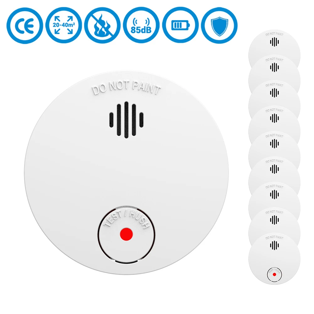 CPvan SM01 Smoke Detector CE EN14604 Smoke Sensor Detector Smoke 10 ...