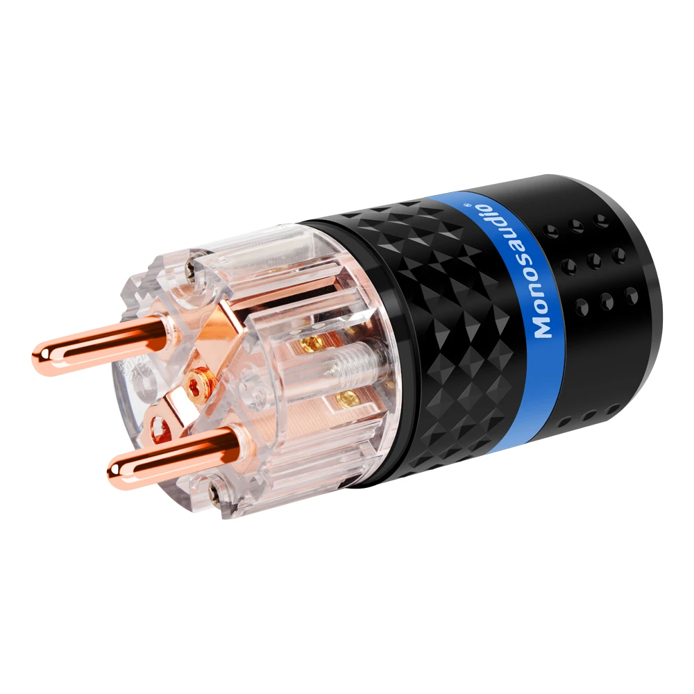 Monosaudio E103/F103 Red Pure Copper EU Plug Type Schuko Power Plug ...