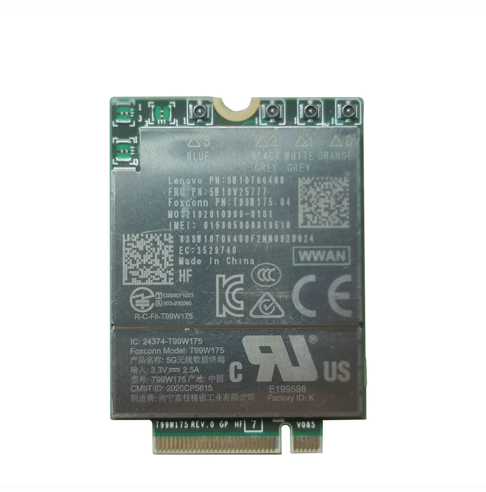 씽크패드 X1 나노 Gen 1 X13 T14s Gen 2 X1 요가 6 세대 2021 T99W175 퀄컴 X55 5G 모듈 ...