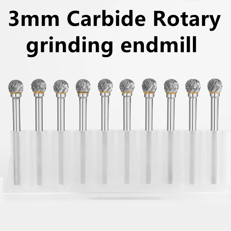 3mm Alloy Rotary File Ball Tungsten Carbide Steel End Milling Cutter ...