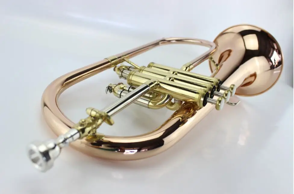 Nieuwe-Bb-Bugel-Goud-Fosfor-Koperen-Bugel-Muziekinstrumenten-Met-Case ...