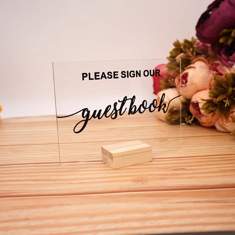 1-Set-Please-Sign-Our-Guestbook-Wedding-Party-Plate-Transparent-Acrylic ...