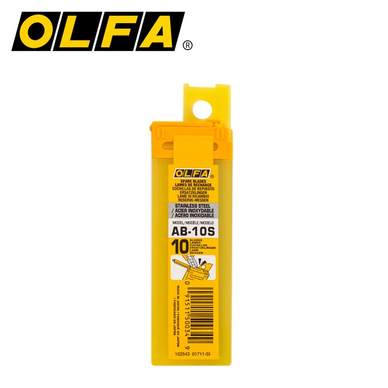 OLFA AB-10S Stainless Steel Spare Blades 10pcs 9mm Standard-Duty ...