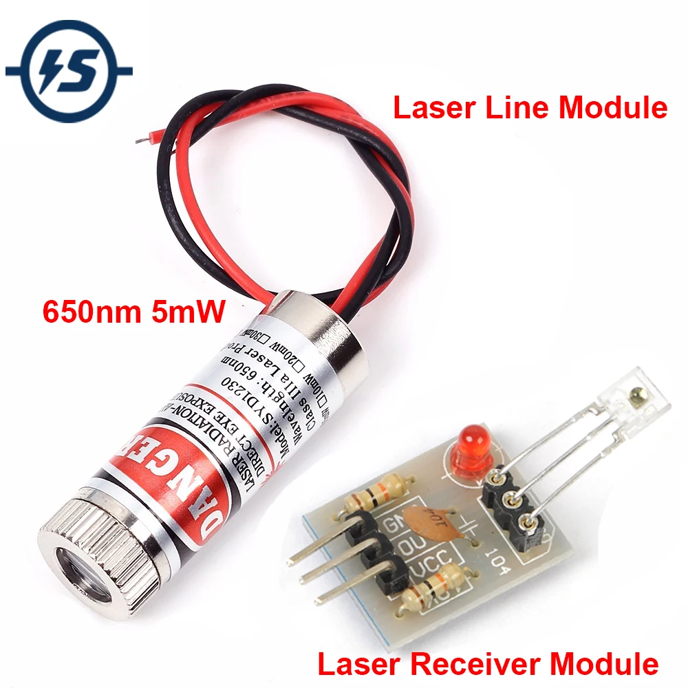 Garis Merah Laser Menerima Modul Sensor Laser Lampu LED Kepala Kaca ...