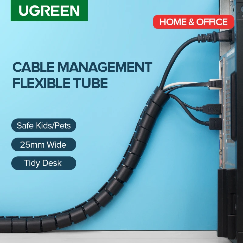 Ugreen Cable Holder Organizer 25mm Diameter Flexible Spiral Tube Cable ...