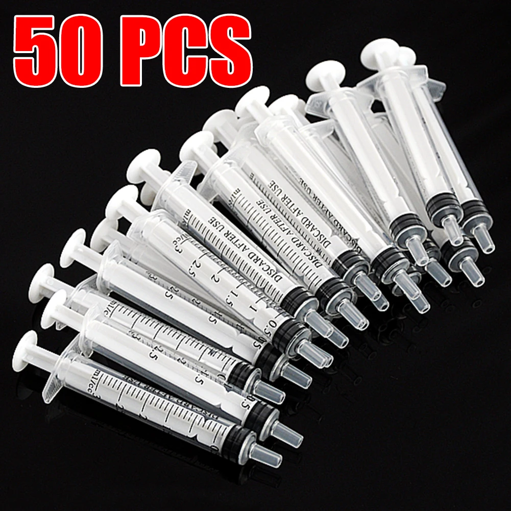 Mayitr 3ML 50PCS Plastic Syringe Tube Plastic Syringe & 80cm Length ...