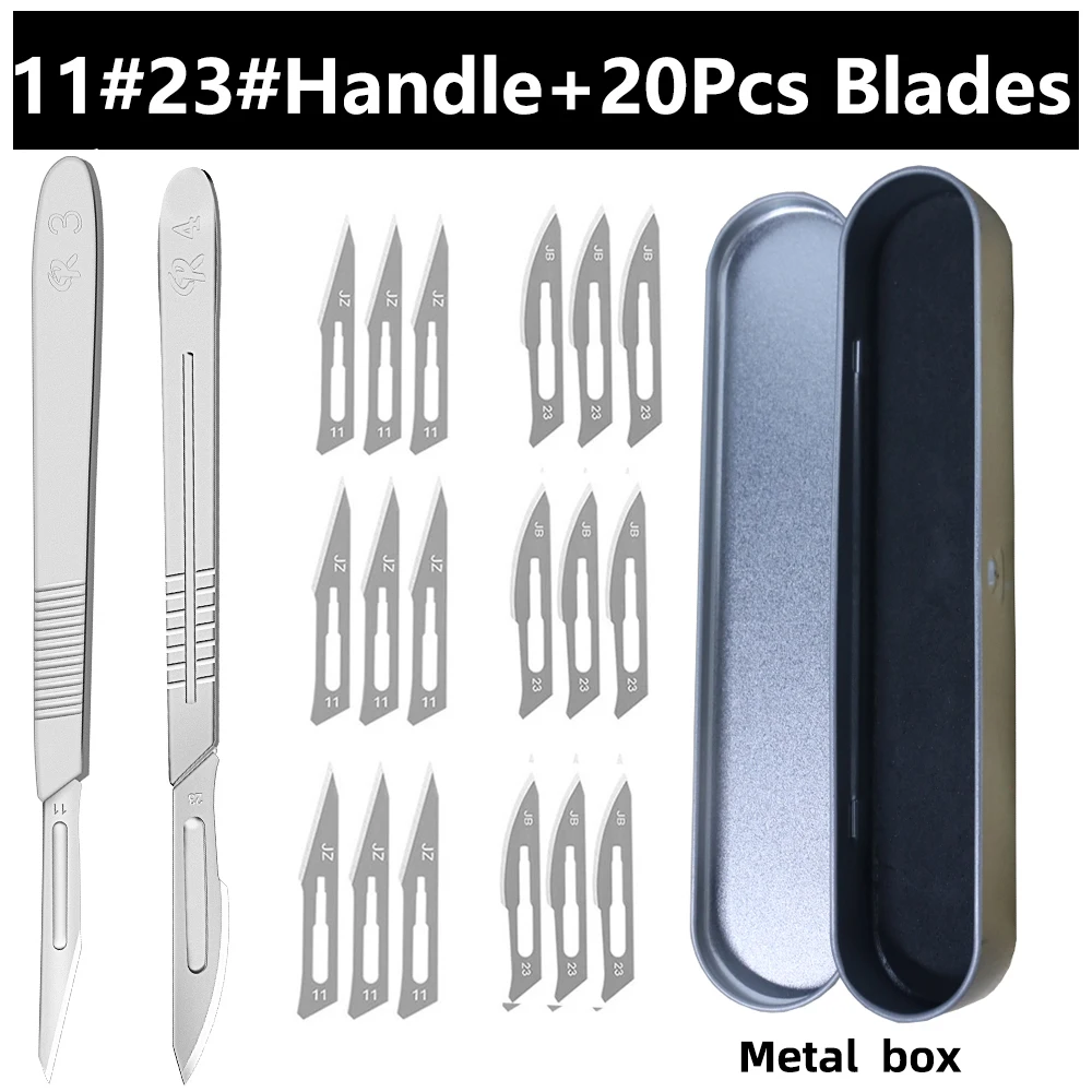 11#23# Carbon Steel Carving Surgical Scalpel Blades Handle DIY Cutting ...