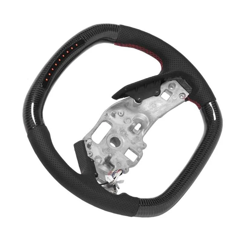 Carbon Fiber LED Shift Lights Display Steering Wheel Perforated Leather ...