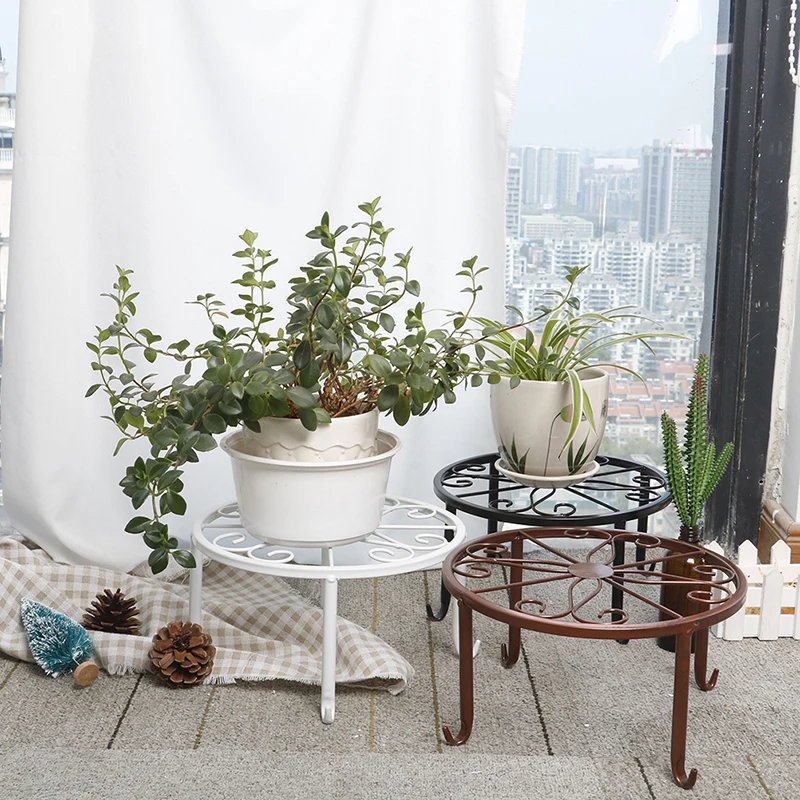 Wrought-Iron-Potted-Stander-Flower-Pot-Rack-Stand-basion-Display-Shelf ...
