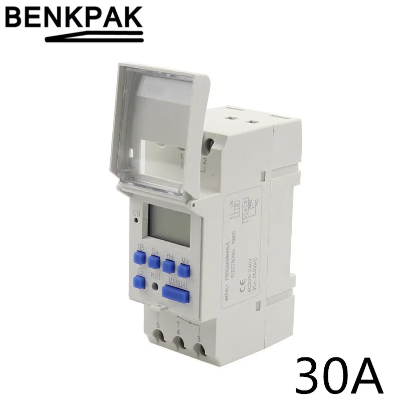 Thc15a 220v 30a Din Rail Timer Relay Time Switches Weekly Programmble ...
