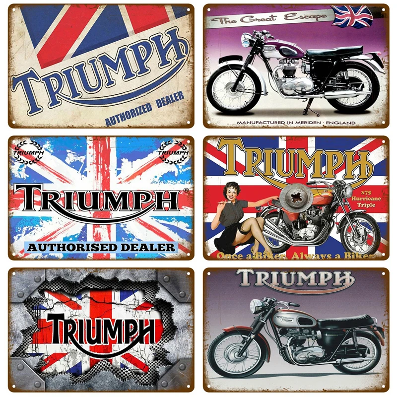 Triumph Motorcycle Accessorie Retro Metal Sign Tin Sign Plaque Metal ...