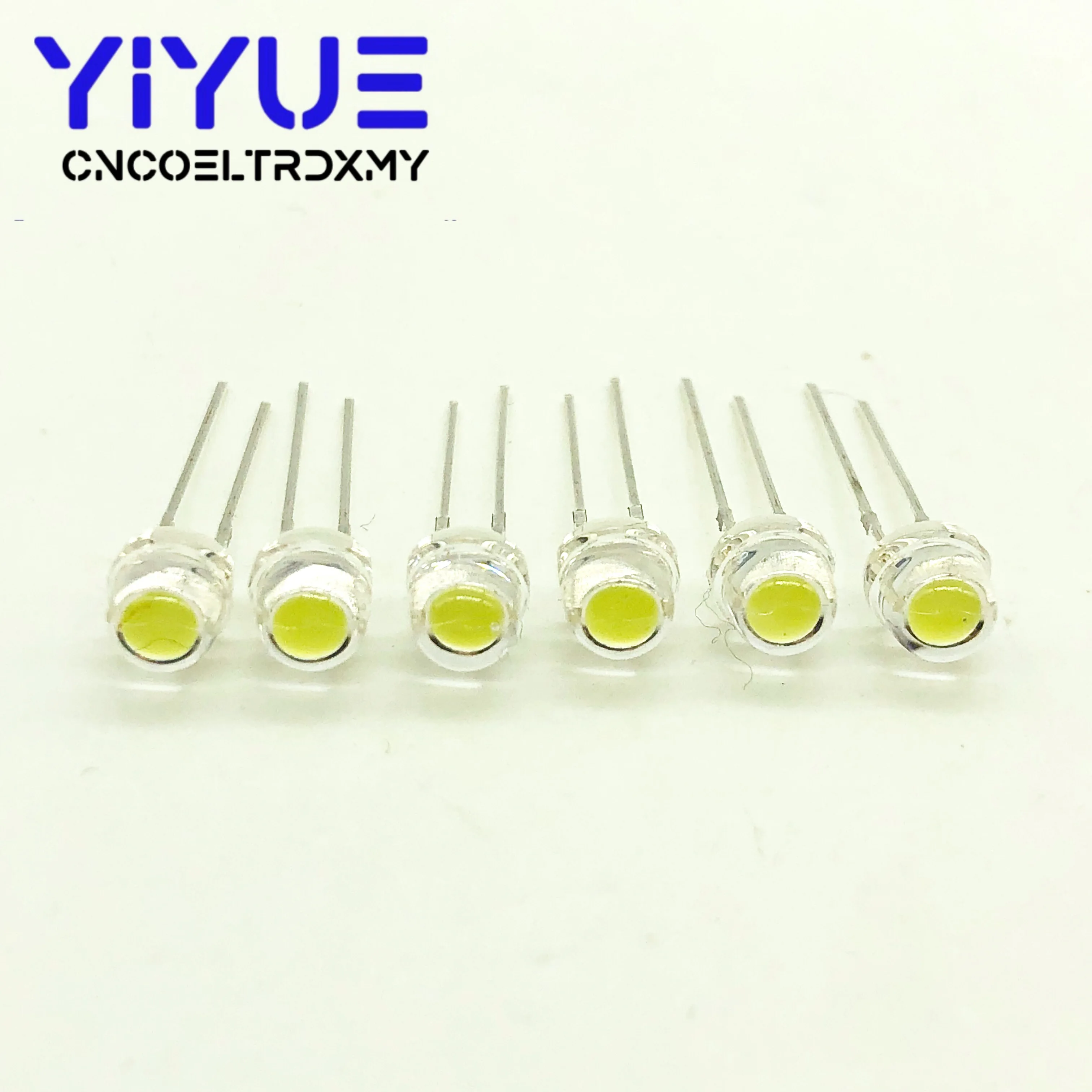 100pcs/lot 5MM F5 white 1600-2000MCD straw hat LED lamp beads super ...