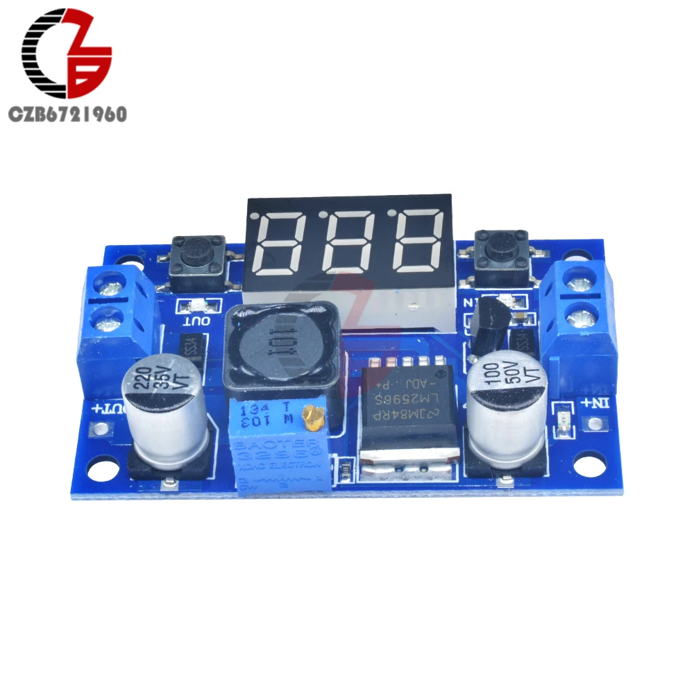 LM2596 2A Buck Step-down Power Converter Module LED Voltmeter hall road