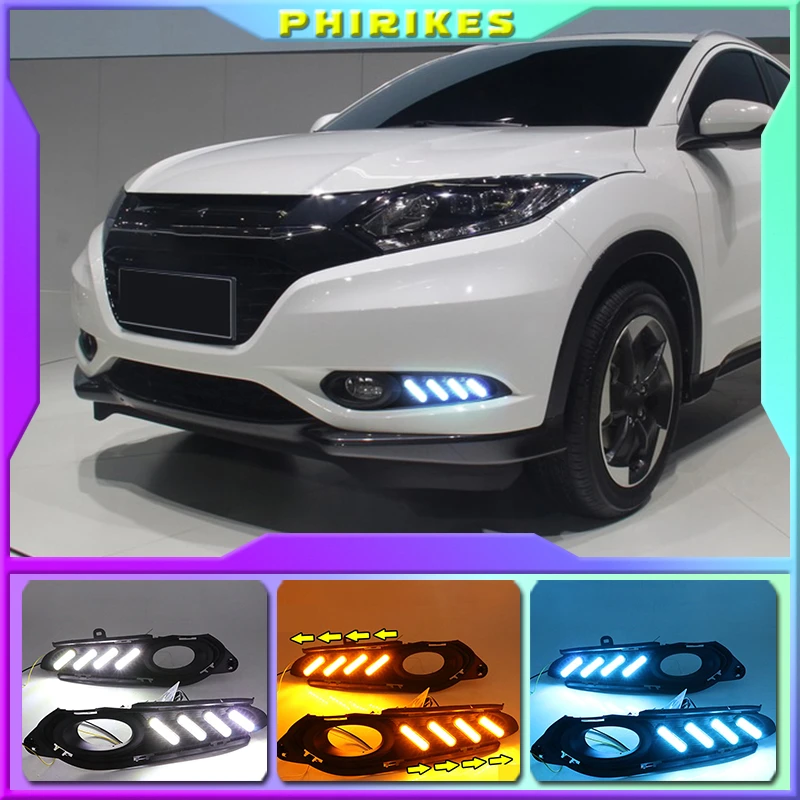 2pcs For Honda Hr-v Hrv Vezel 2014 2015 2016 2017 2018 Drl Fog Lamp ...