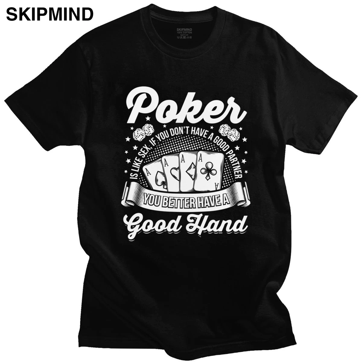 Stylish Funny Poker Gambling Tshirt Men Short Sleeve Casual Tshirt Card ...