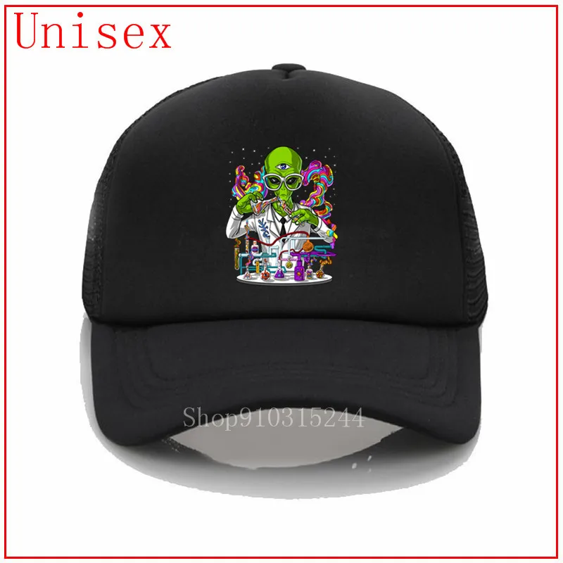 Psychedelic Alien Scientist trucker hats snapback hats for men women ...