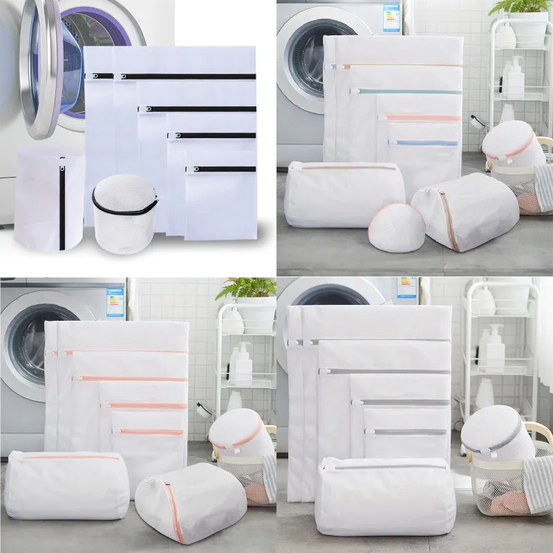 1 Set Multi colors Zipper Laundry Bag Mesh Laundry Basket Bra Underwear ...
