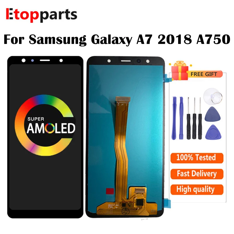 OLED-para-Samsung-Galaxy-A7-2018-A750-SM-A750F-LCD-Display-com-tela-de ...
