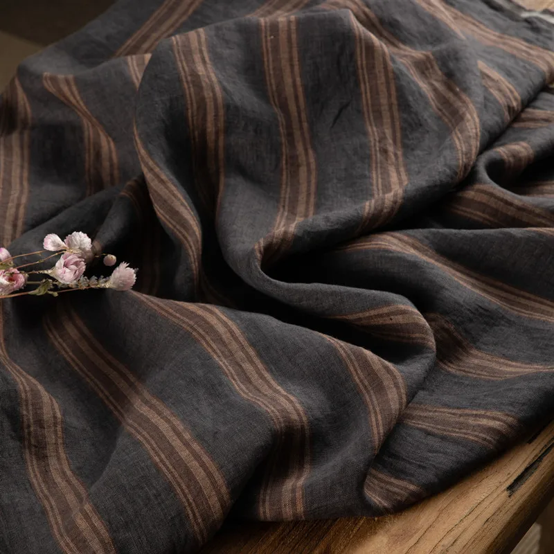 High-quality-new-linen-fabrics-Striped-yarn-dyed-material-High-grade ...