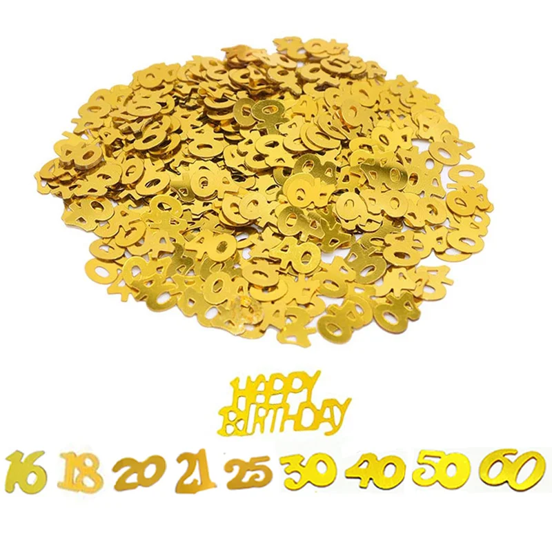 Gold Confetti On Table